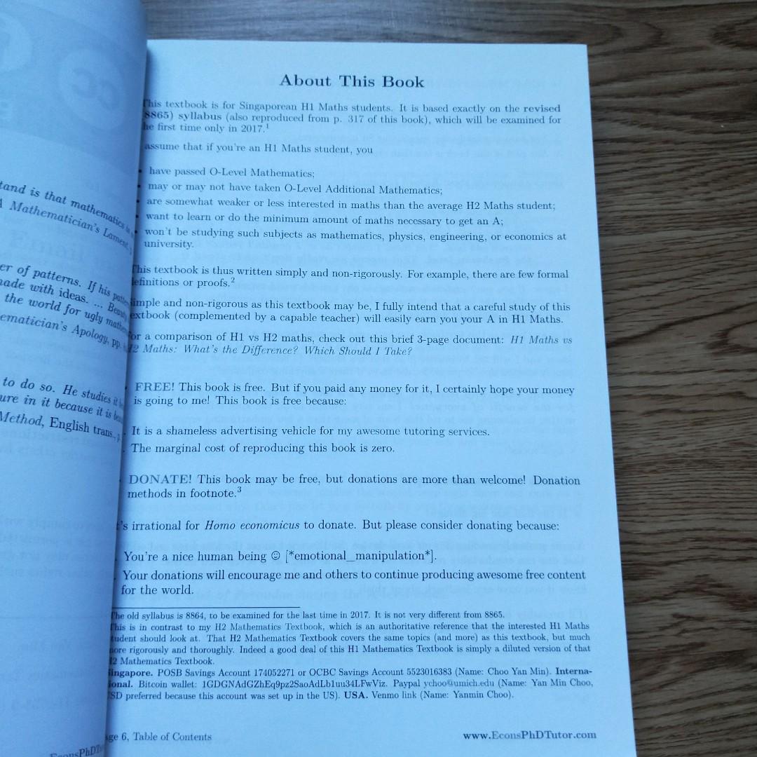 H1 Math Textbook by Choo Yan Min, Hobbies & Toys, Books & Magazines ...