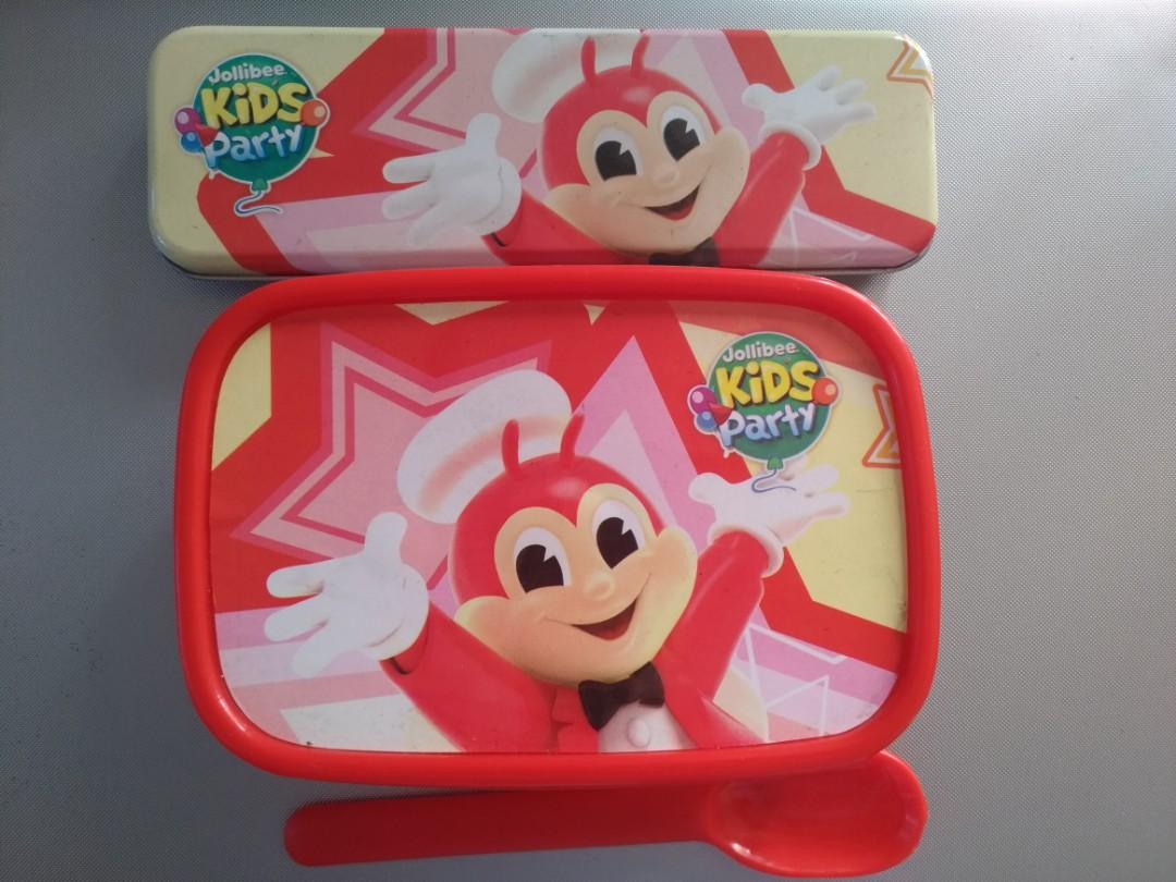 Jollibee lunch box set + pencil case, Babies & Kids, Baby Nursery ...