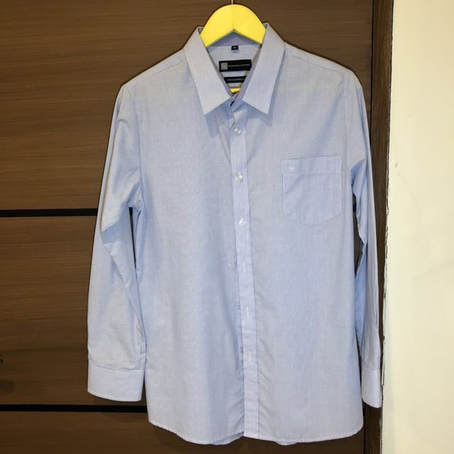 Light blue formal long sleeves, Men's Fashion, Tops & Sets, Formal ...