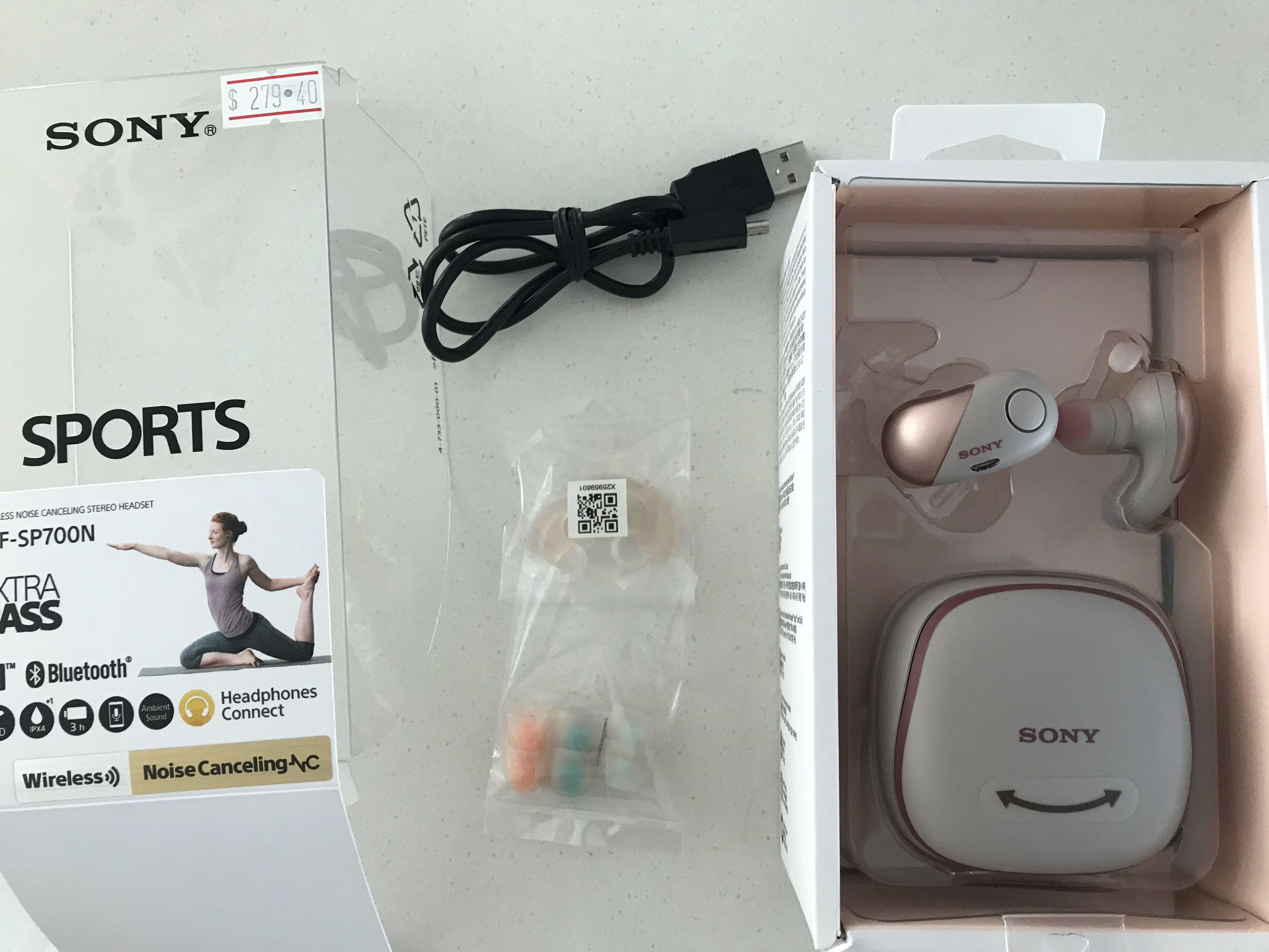 SONY WF-SP700N wireless noise cancelling headphones for sports, Audio ...