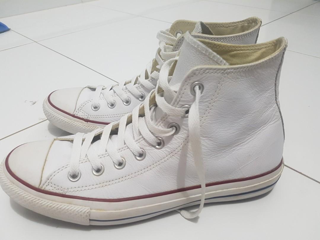 Sepatu Converse Chuck Taylor ORI Unisex Putih bahan kulit, Fesyen Pria ...