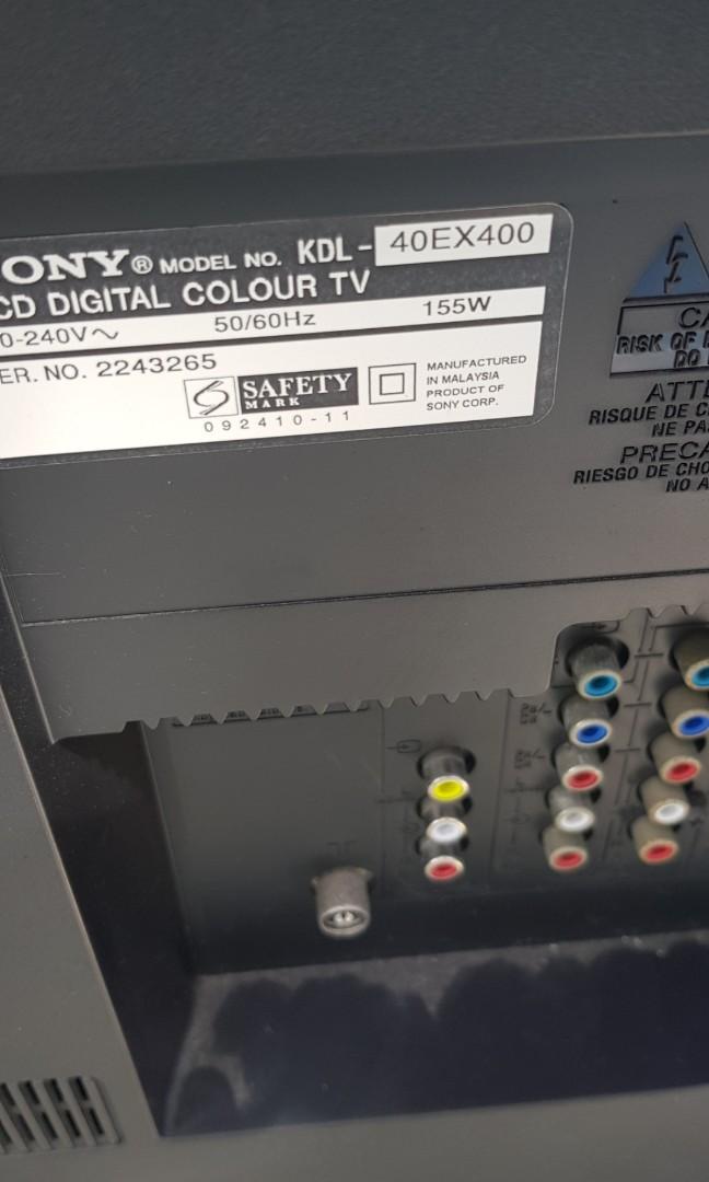 SONY BRAVIA 40" EX400 FULL HD DIGITAL LCD TV, TV & Home Appliances, TV ...