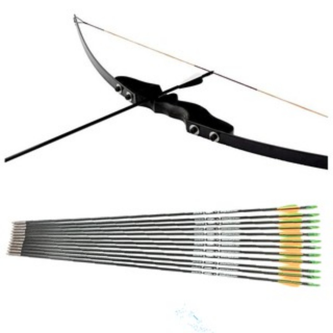 🔥30 LBS Recurve Bow 12 PCS Arrows 50" Archery Kit🔥, Sports Equipment ...