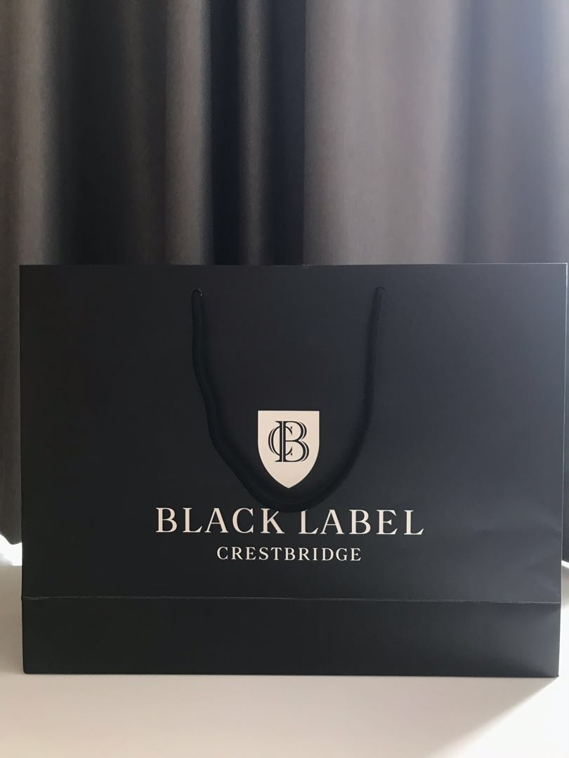 Black Label Crestbridge paper bag, Luxury, Accessories on Carousell