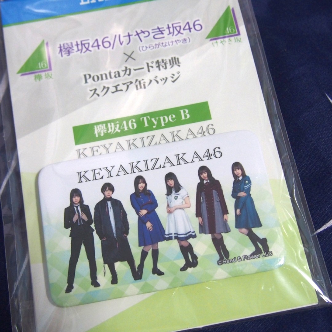 Keyakizaka46 Hiragana Keyaki Hinatazaka46 Ponta card + Square pin badge ...
