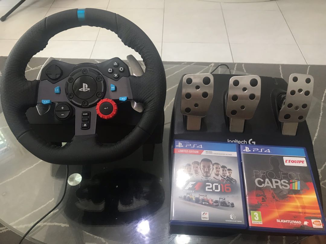 Logitech G29 bundled with Project Cars and F1 2016, Video Gaming, Video ...