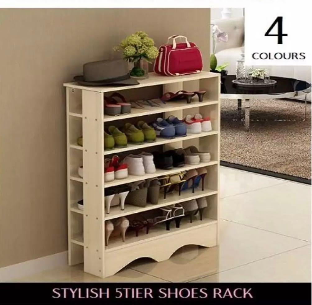 Shoe Rack Cabinet - 5 Tier - Beige Color, Furniture & Home Living ...
