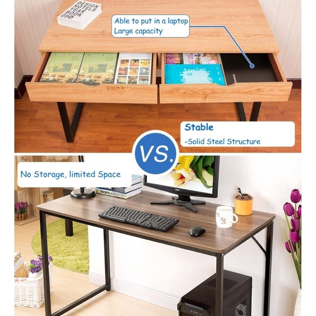 100cm Black Study Table, Furniture, Tables & Chairs on Carousell