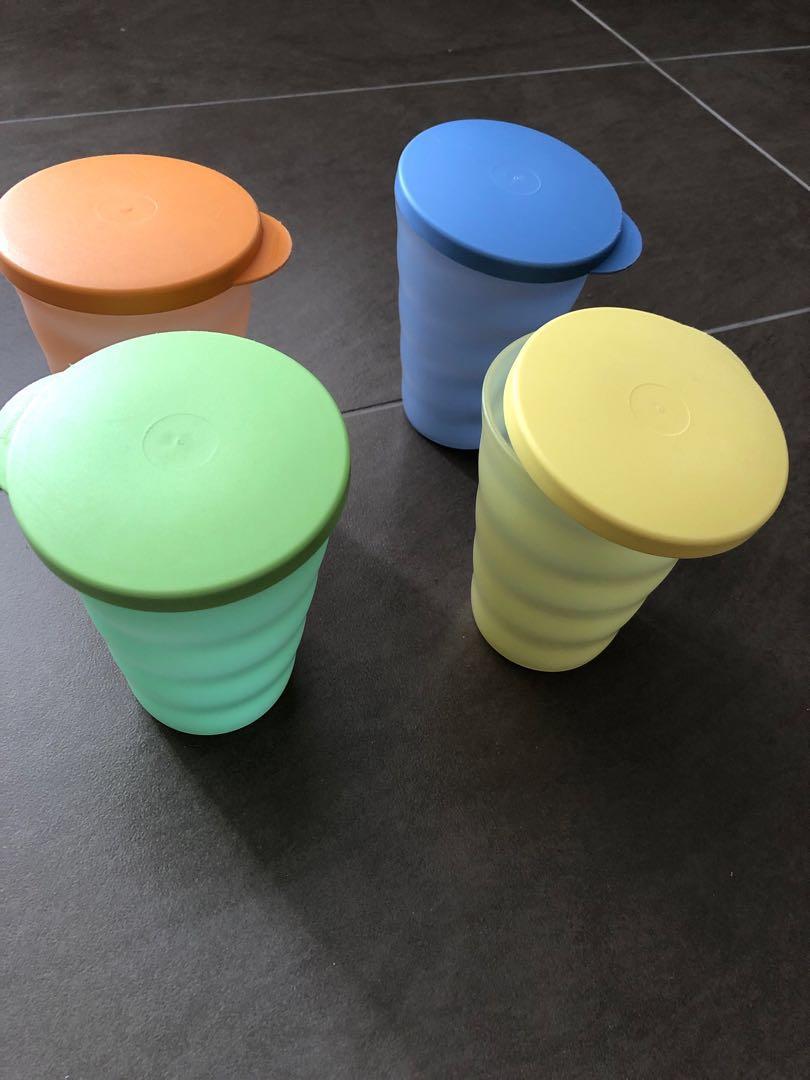 4 different colors Tupperware water cups , Everything Else on Carousell