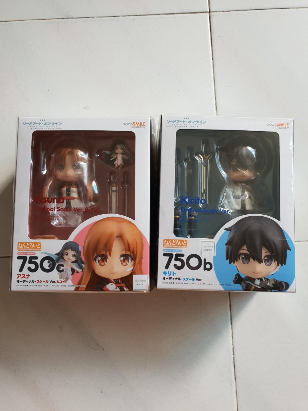 *Free Delivery Nendoroid 750b Kirito OS + 750c Asuna Ordinal Scale Ver. & Yui GSC SAO Sword Art ...