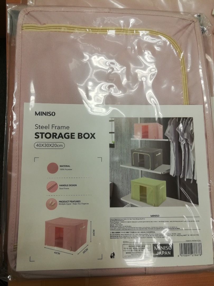 Medium MINISO Steel Frame Storage Box, Furniture & Home Living, Home ...