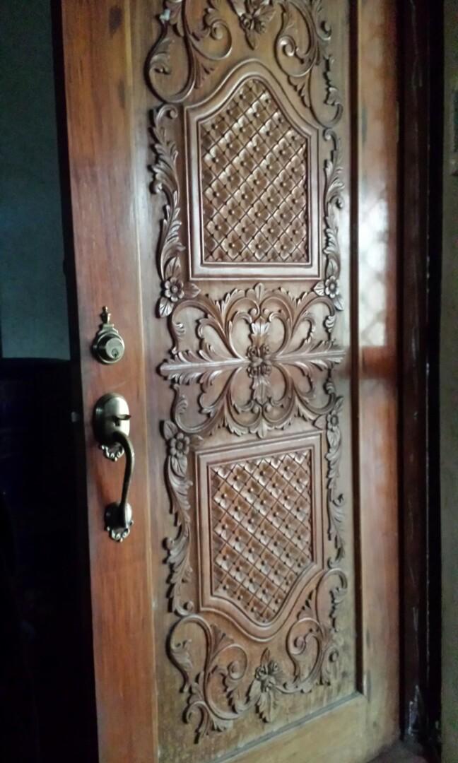 Narra door with hand carved design (2 doors), Babies & Kids, Baby ...