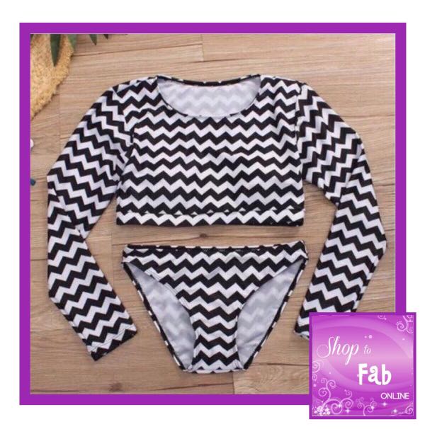 Candy Stripes Rashguard Swimsuit