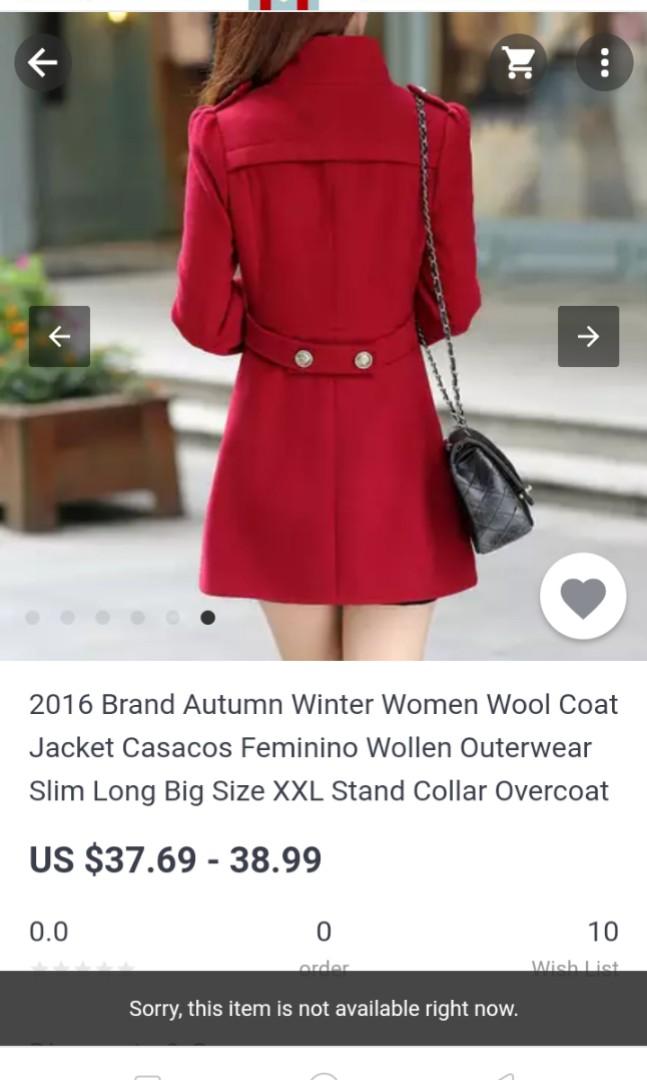 Trendy warm wine red winter coat, Women's Fashion, Coats, Jackets and ...