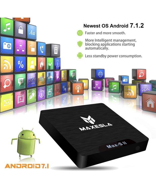 (2131) TV Box Android 7.1 Newest - Maxesla MAX-S II Smart TV Box with ...