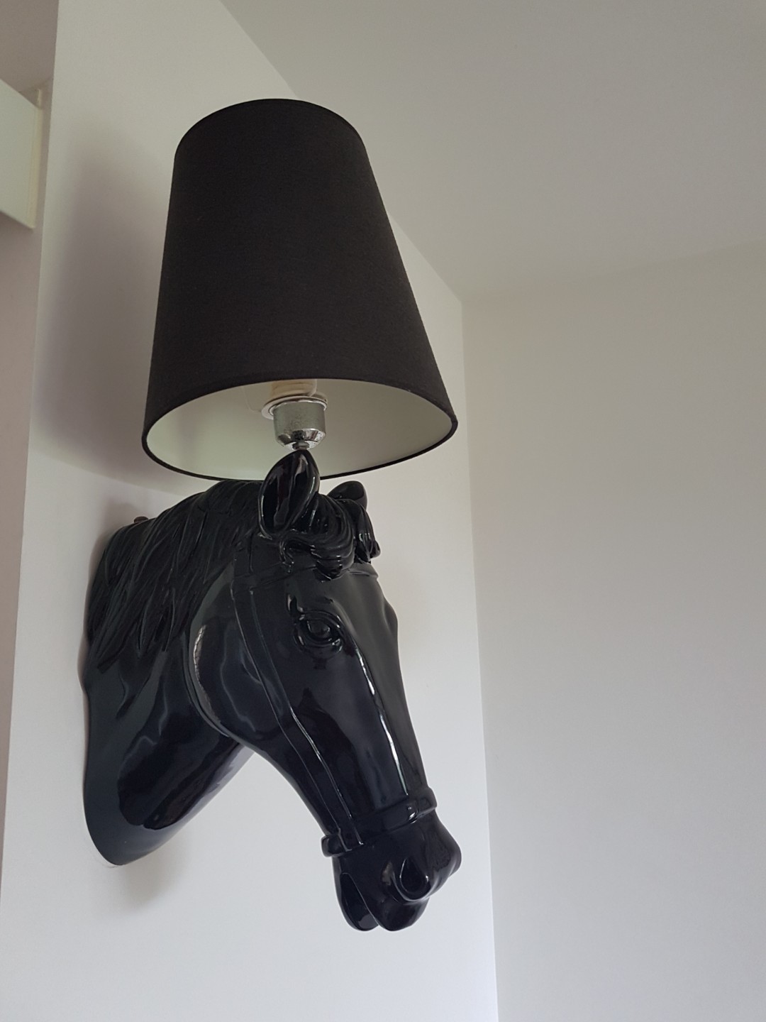 Black Horse Head Fixture Lamp, Furniture & Home Living, Lighting & Fans ...