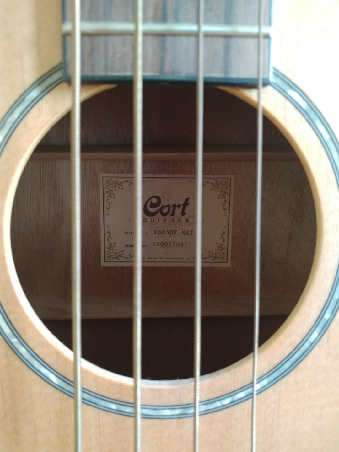 Cort acoustic bass guitar and stand, Hobbies & Toys, Music & Media ...
