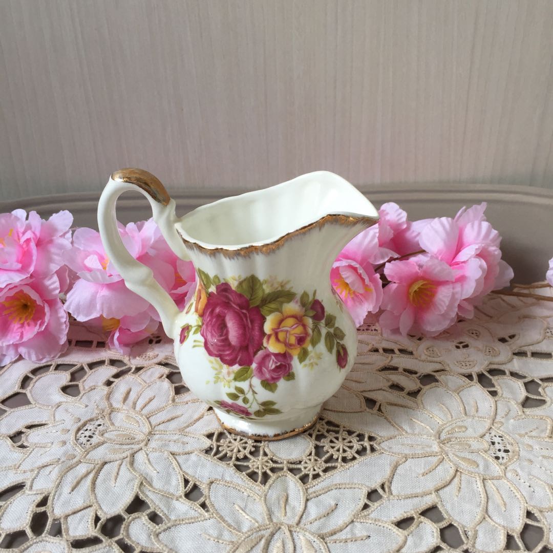 Fine Bone China Cottage Rose Milk Jug, Furniture & Home Living ...