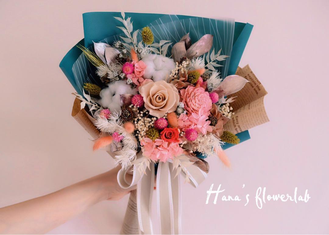 Preserved Flower Hand Bouquet (Wedding/ ROM/ Solemnisation/ Proposal ...