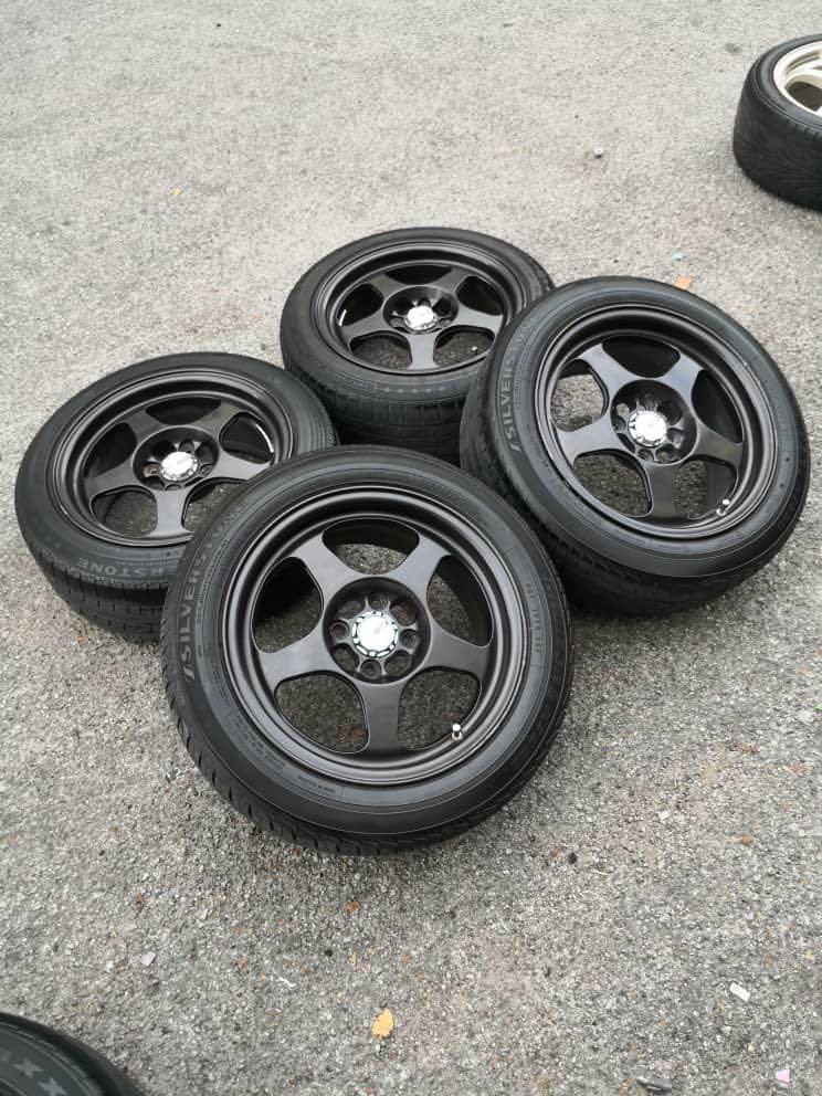 regamaster 15 inch sports rim saga flx tyre 70%, Auto Accessories on Carousell