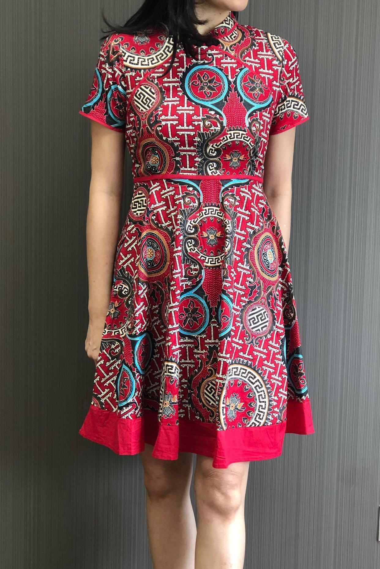 Batik Qipao Cheongsam Val Dress (available Big size), Women's Fashion ...