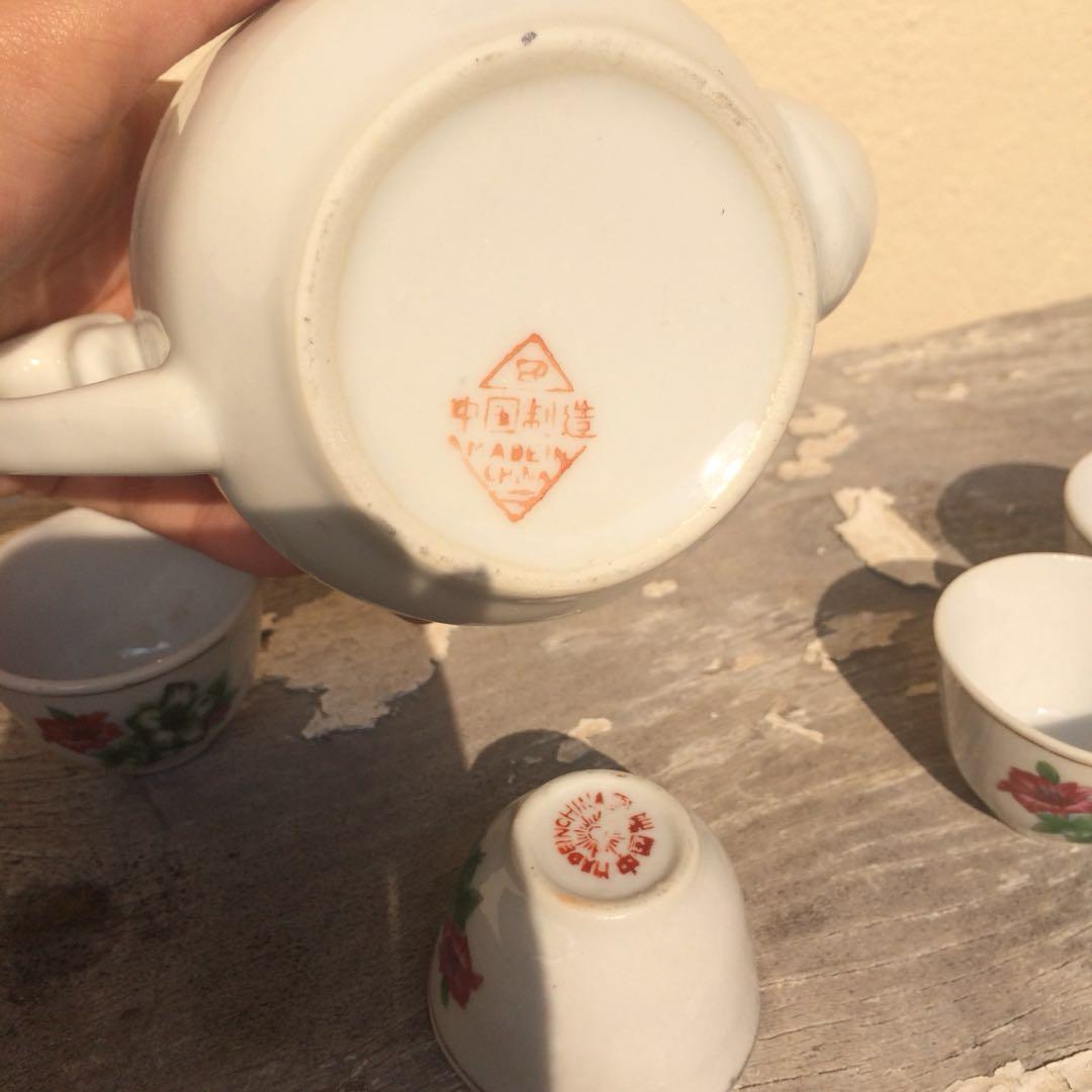 CHINESE TEA SET Bunga Kangkung (NOS), Furniture & Home Living, Home ...