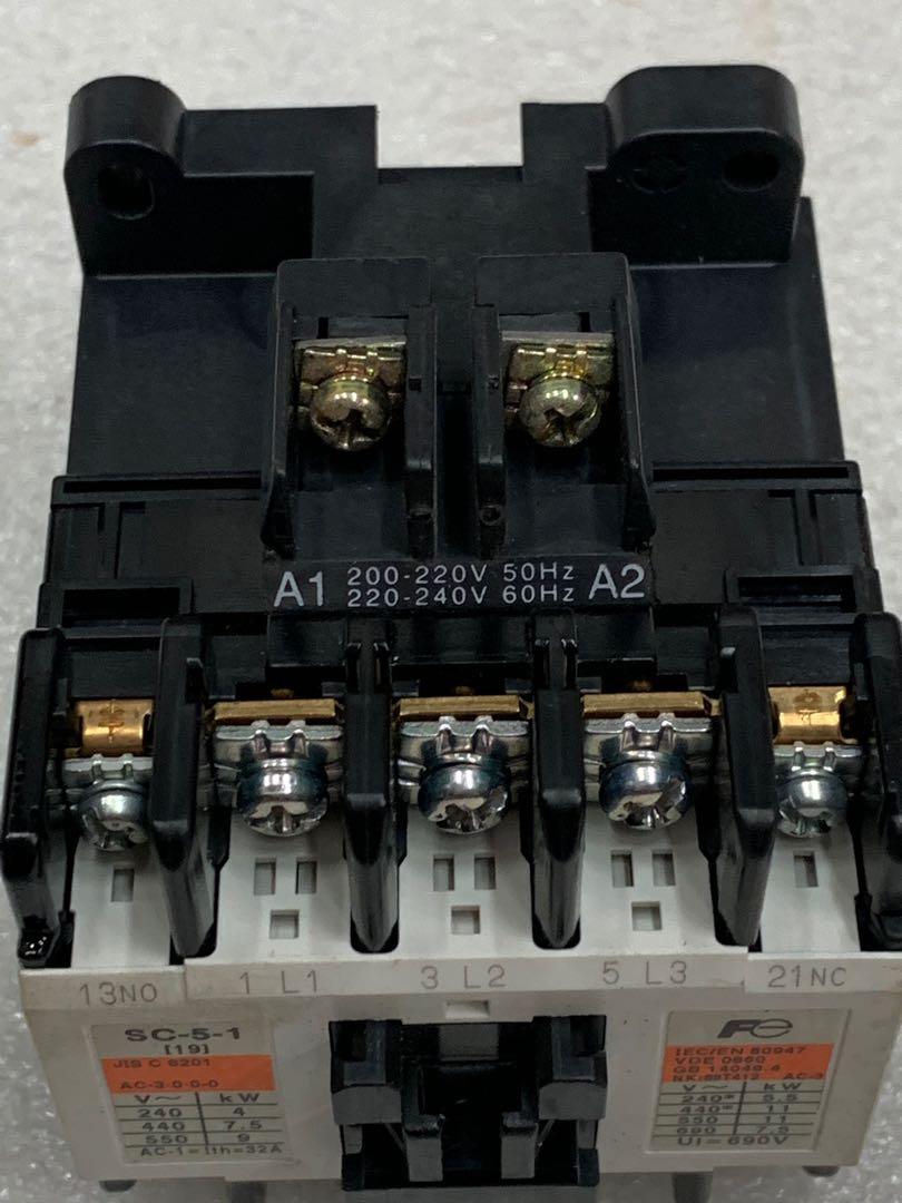 Fuji Electric Magnetic Contactor SC-5-1 AC220V Coil Voltage, Everything ...