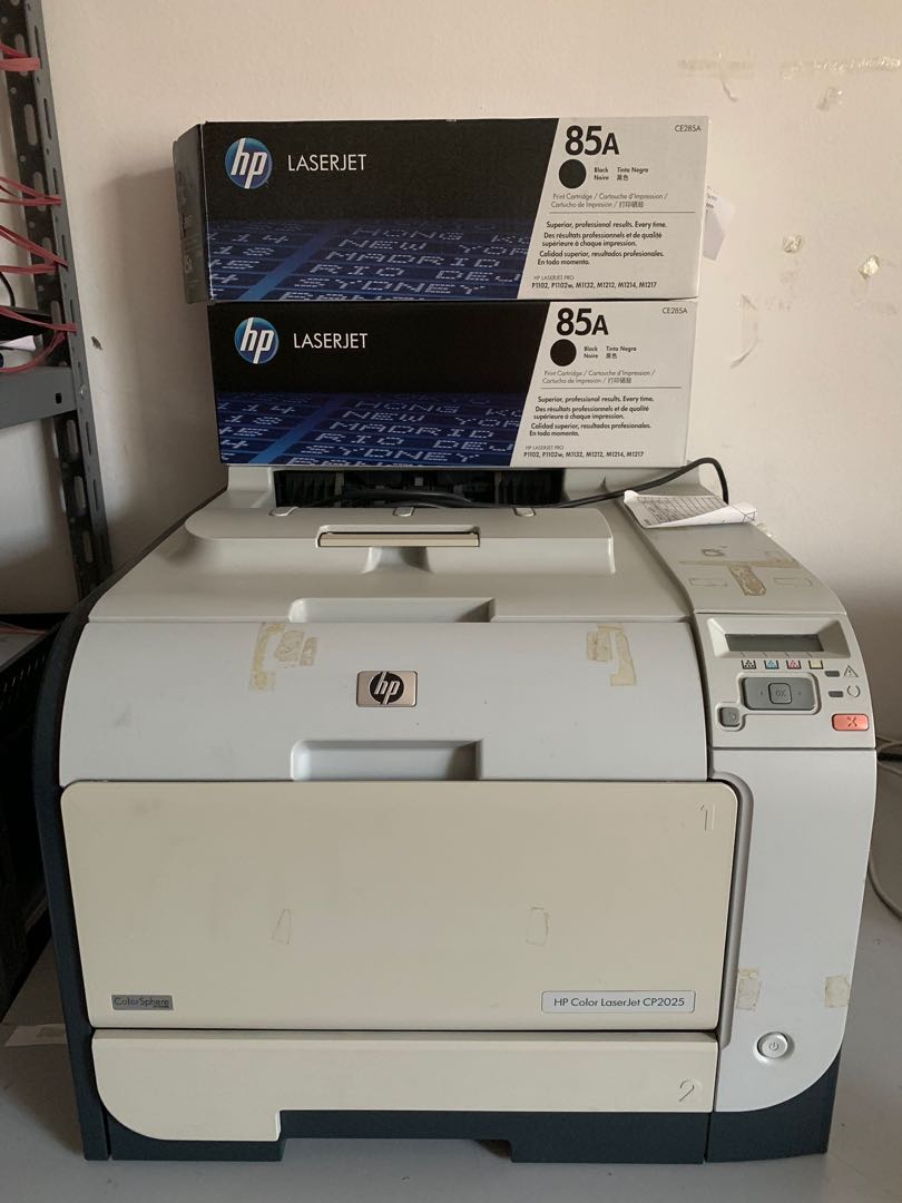 HP laser printer with 2 black toner cartridges, Computers & Tech ...