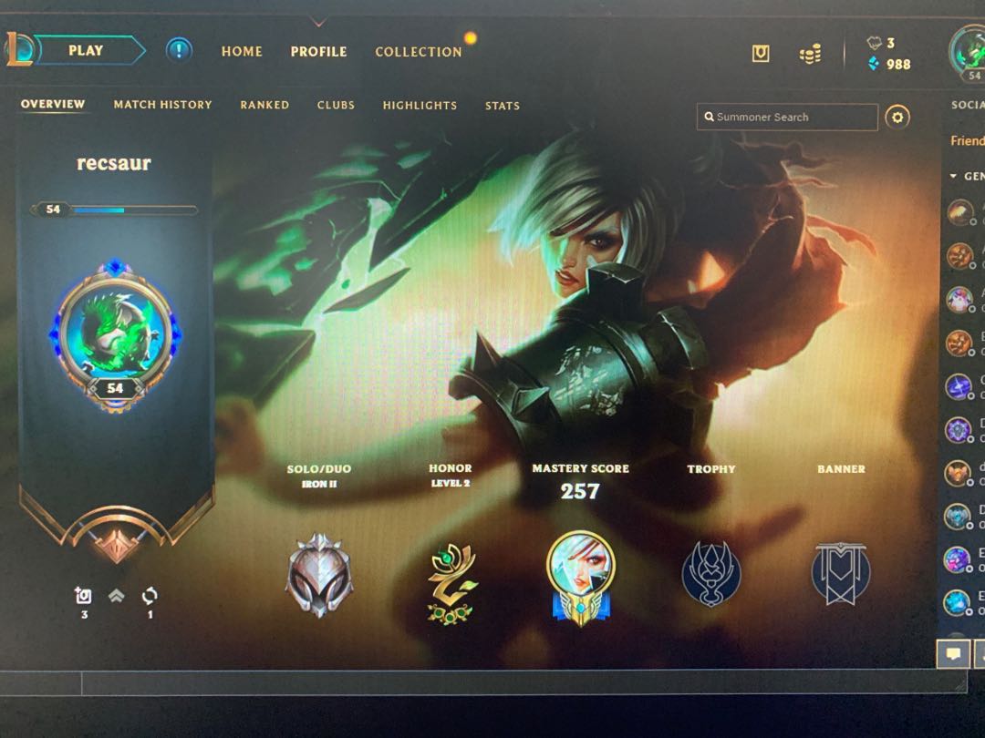 League Of Legends Account (LOL), Video Gaming, Gaming Accessories, Game ...