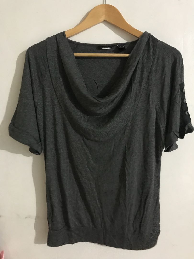 Mango dark gray top, Women's Fashion, Tops, Blouses on Carousell