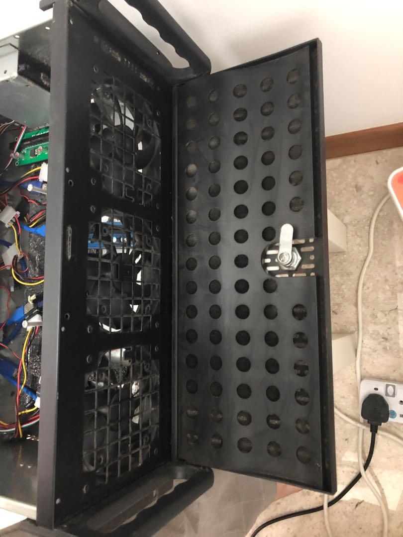 Mining rig parts - case 6 GPU with power supply and extra, Computers ...