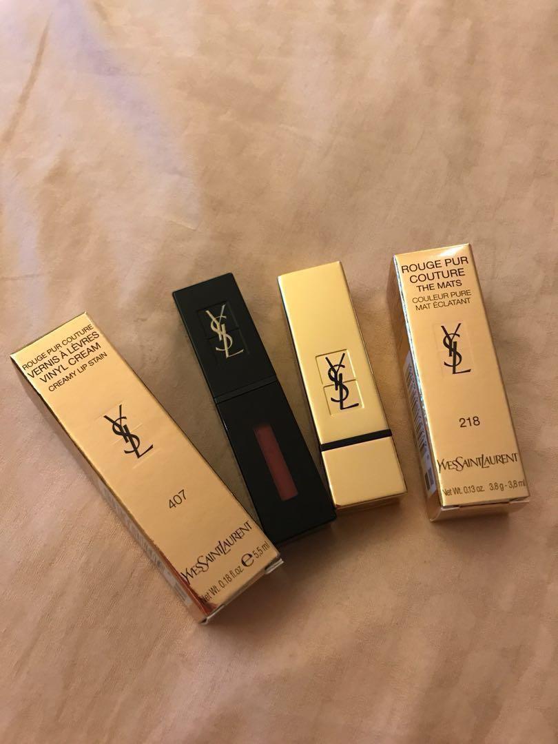 YSL Lipstick 407 lip Stain (SOLD)/218, Beauty & Personal Care, Face, Makeup on Carousell