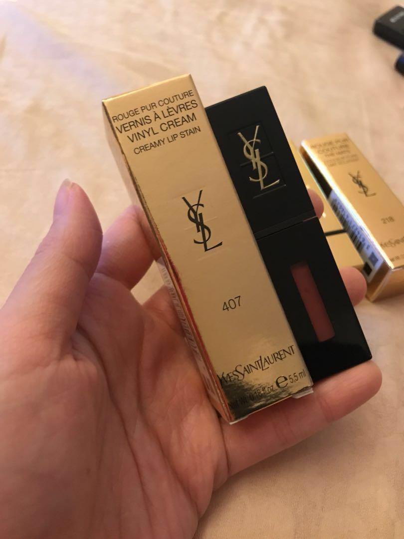 YSL Lipstick 407 lip Stain (SOLD)/218, Beauty & Personal Care, Face, Makeup on Carousell