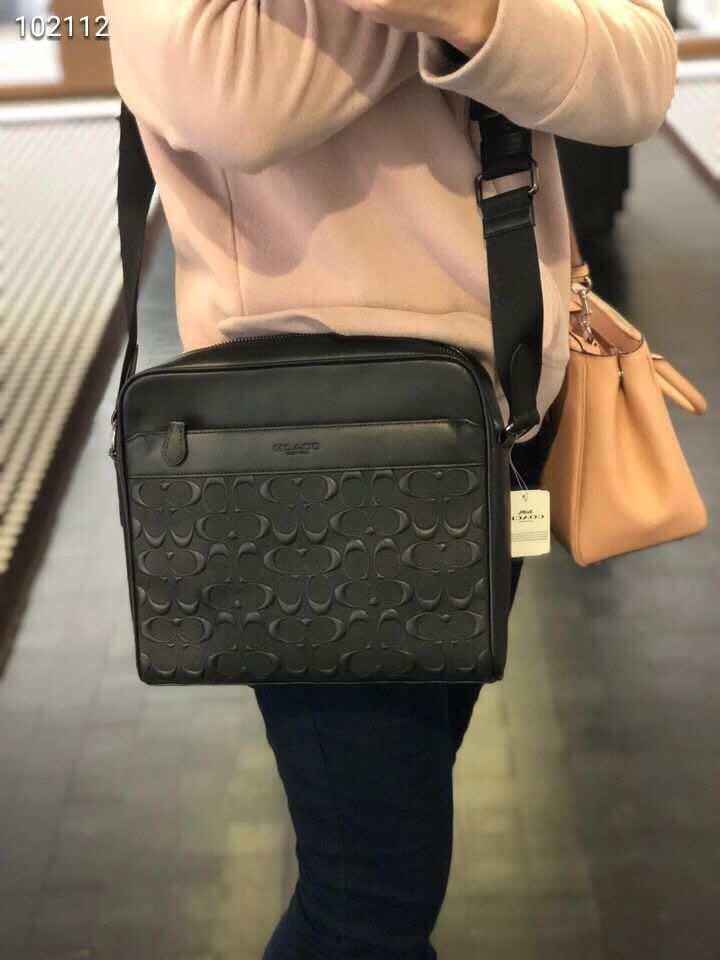 COACH Charles Camera Crossbody Bag In Black Signature Leather NWT ...