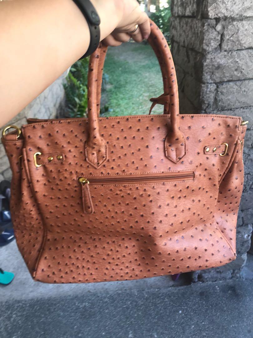 Faux Ostrich Skin Birkin Inspired Handbag, Women's Fashion, Bags ...