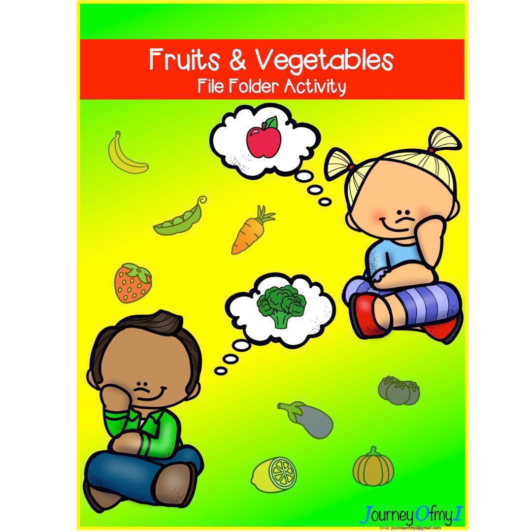 Fruits & Vegetables - Shadow Matching File Folder, Babies & Kids, Baby ...
