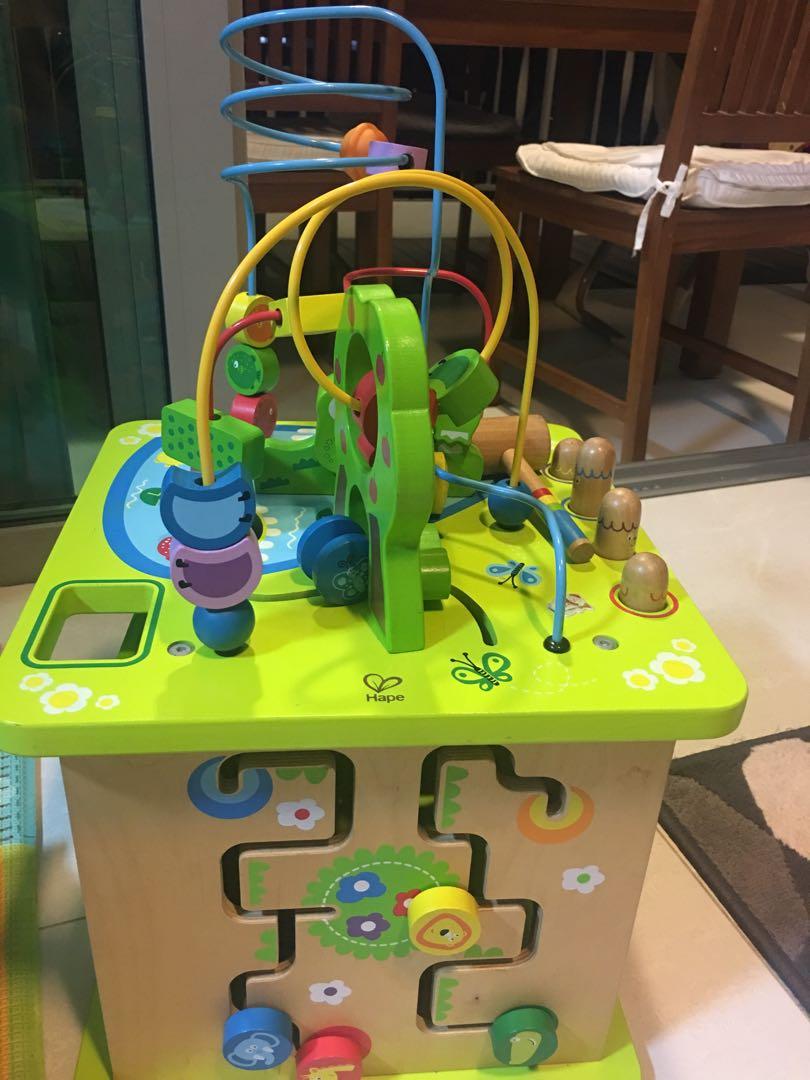 Hape wooden activity cube, Babies & Kids, Infant Playtime on Carousell