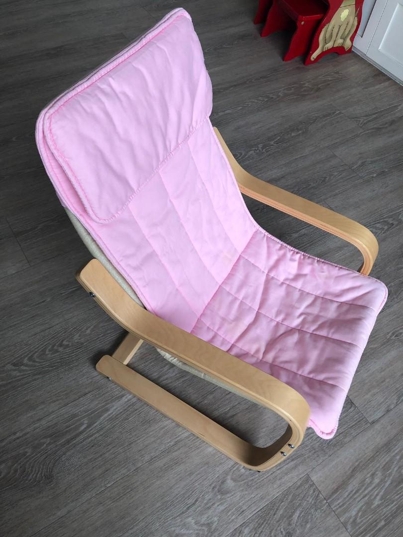 IKEA Poang Pink Armchair child kid, Babies & Kids, Baby Nursery & Kids ...