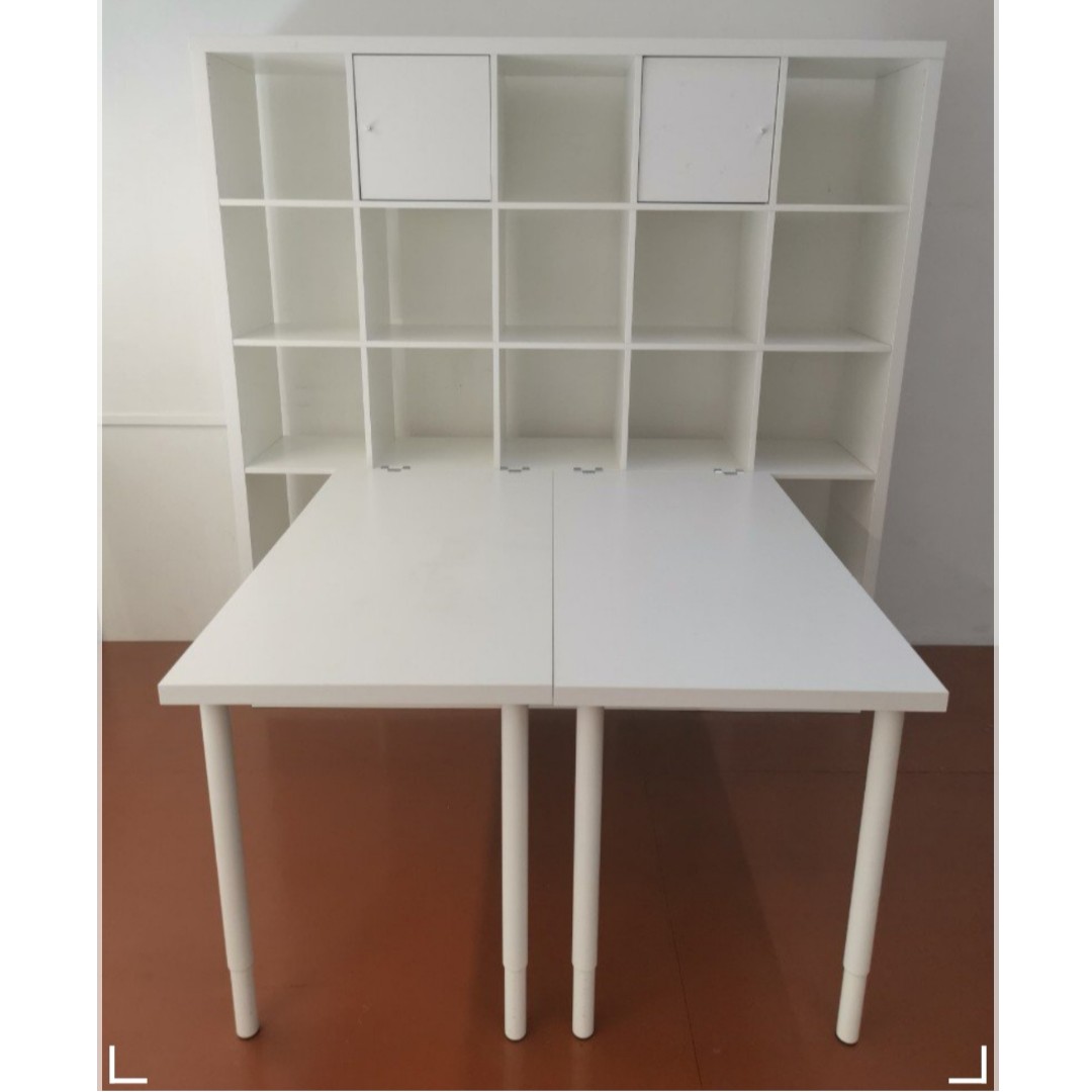 Free - IKEA Shelves with Attached Study Tables, Furniture & Home Living ...
