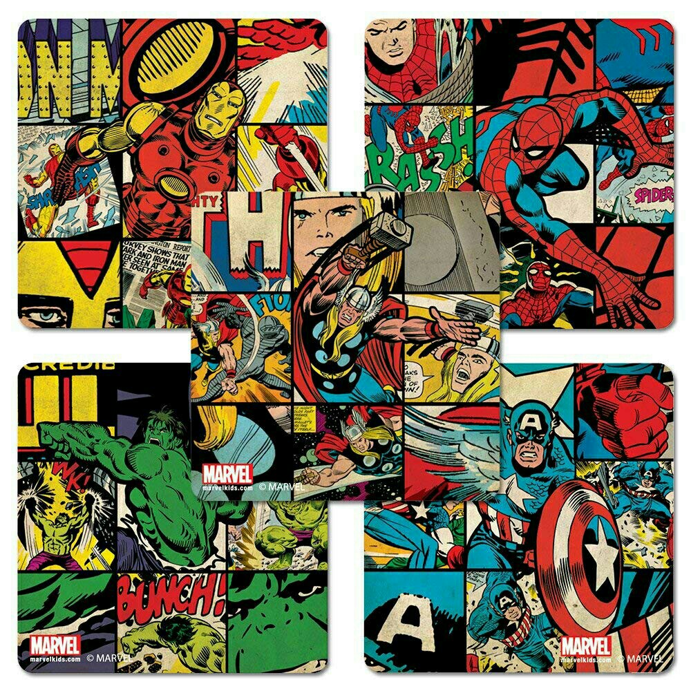 Marvel Avengers Vintage Stickers Set Stickerbomb Thor Captain America ...