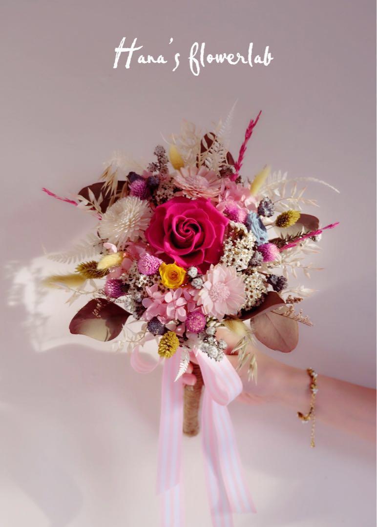 Preserved Flower Hand Bouquet (Wedding/ ROM/ Solemnisation/ Proposal ...
