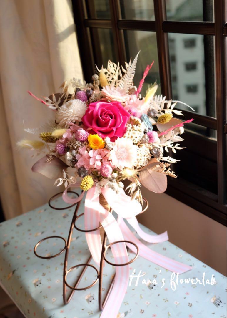 Preserved Flower Hand Bouquet (Wedding/ ROM/ Solemnisation/ Proposal ...