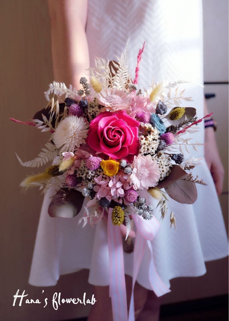 Preserved Flower Hand Bouquet (Wedding/ ROM/ Solemnisation/ Proposal ...