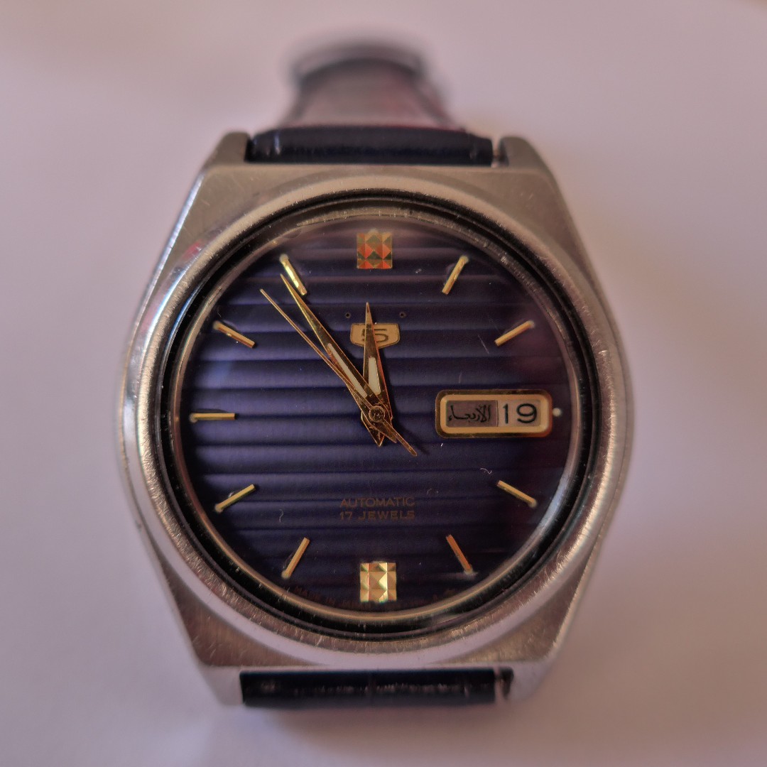 Seiko 5 Automatic 17 Jewels, Blue Shutter Dial Design Watch, Men's ...