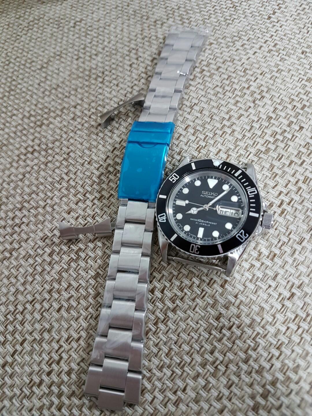 Seiko skx031 black rolex submariner mod, Men's Fashion, Watches ...