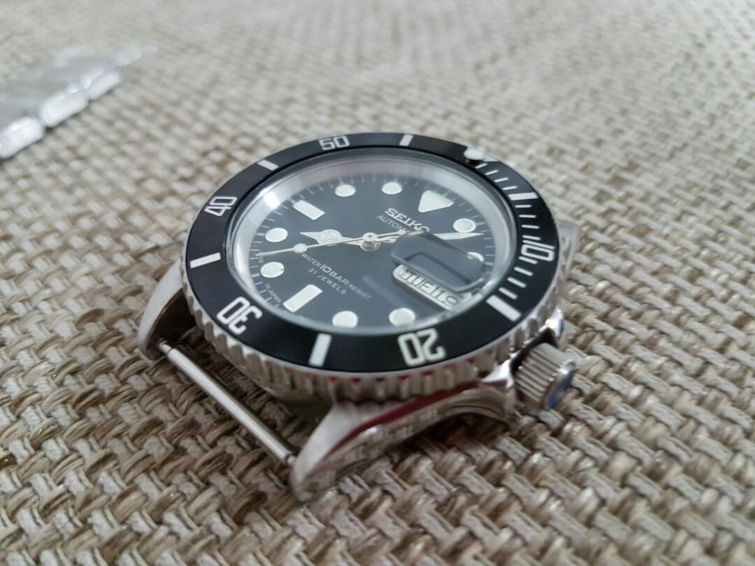 Seiko skx031 black rolex submariner mod, Men's Fashion, Watches ...
