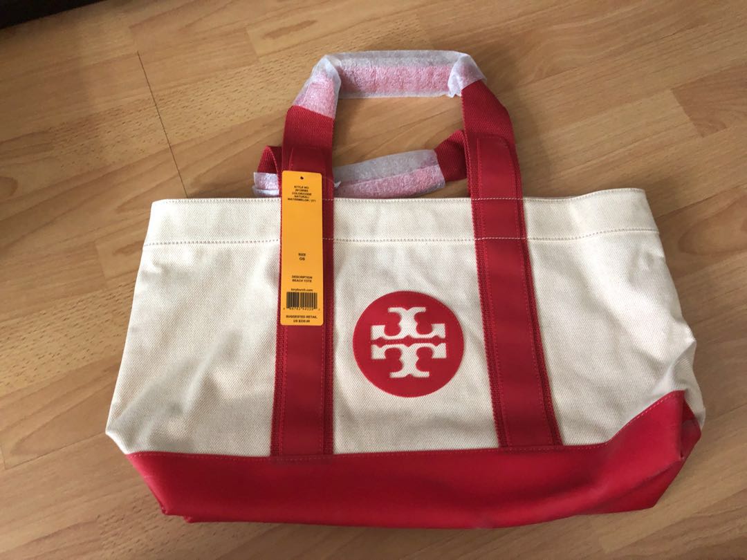 Tory Burch beach tote bag, Luxury, Bags & Wallets on Carousell