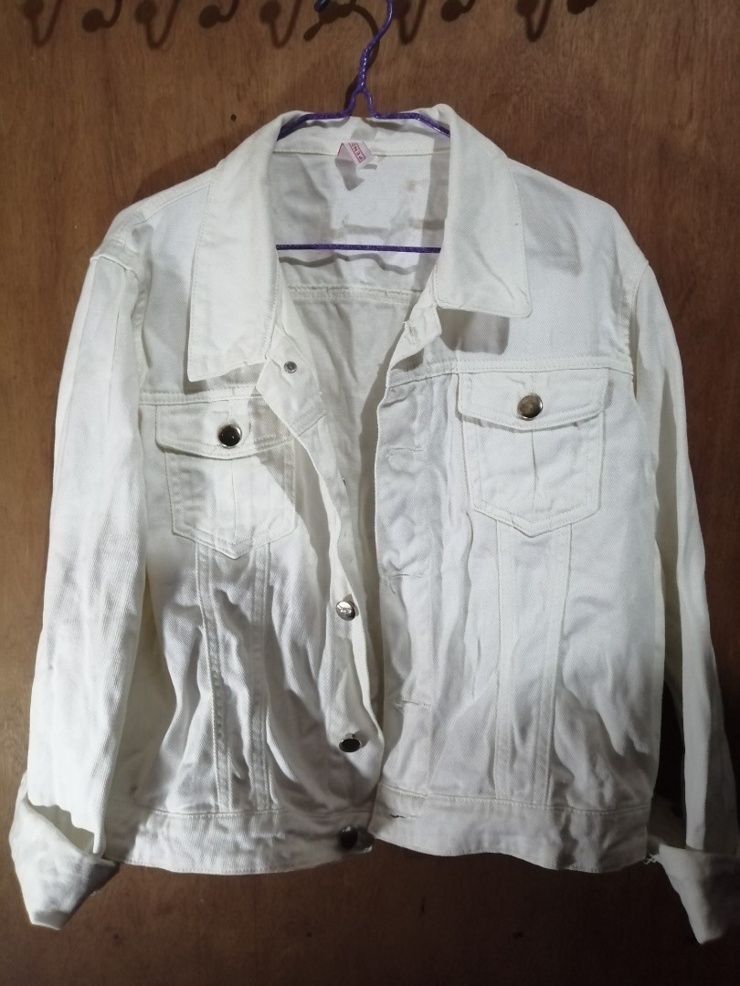 White Maong Jacket, Women's Fashion, Coats, Jackets and Outerwear on ...