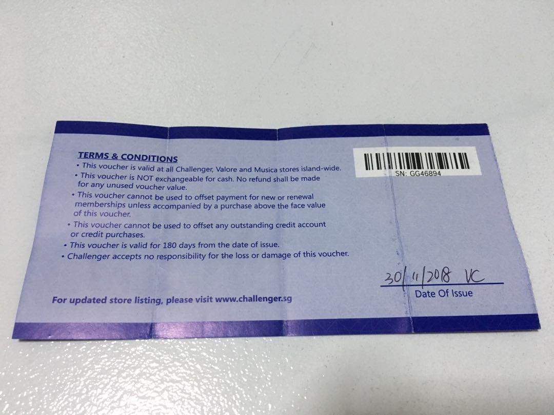 Challenger gift voucher $50, Tickets & Vouchers, Vouchers on Carousell