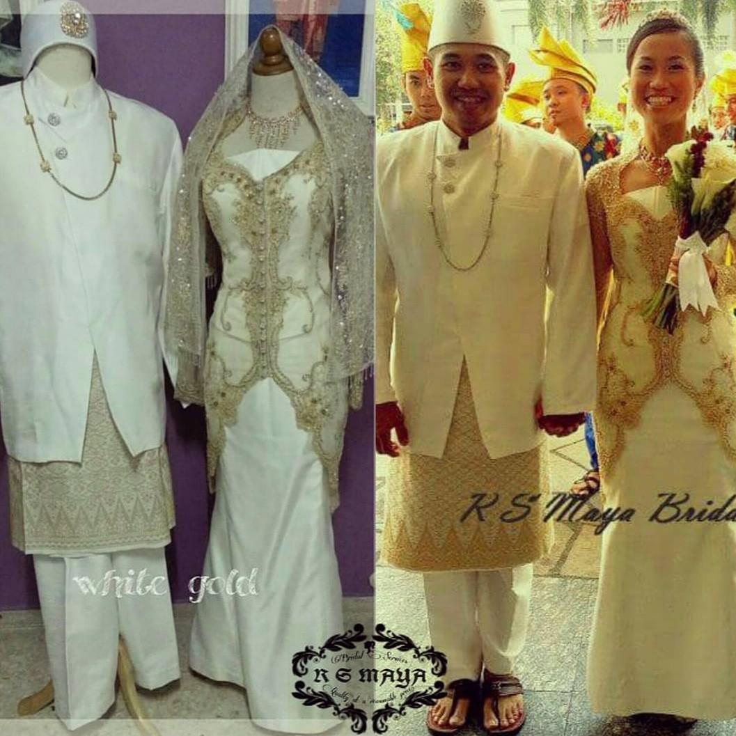 Malay Bridal Outfits / Bridal Nikah Couple Set / Baju Nikah / Baju ...